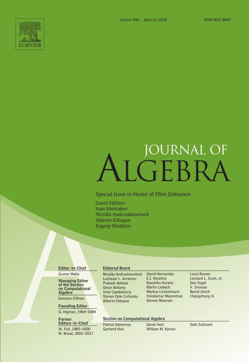 Paper published by Journal of Algebra | Charlotte Scott Centre for Algebra